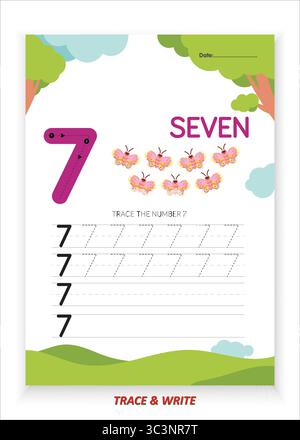 Tracing Numbers Worksheets. An educational worksheet for kids. Learn ...