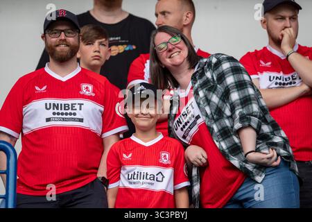 Middlesbrough fans prior to kick off during the Sky Bet Championship ...