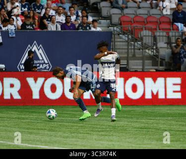 Vancouver Whitecaps defender Édier Ocampo kicks the ball during the ...