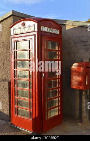 Traditional British phone box next to Town Hall in Liverpool Stock ...