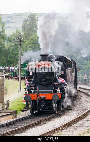A steam locomotive 41241 on the Keighley & Worth Valley Railway Stock ...