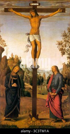 The Galitzin Triptych: Christ on the Cross 1481-85 by Pietro Perugino ...