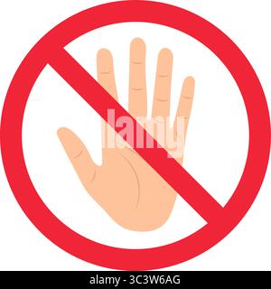 Hand raised with stop sign - vector illustration Stock Vector Image ...