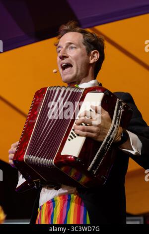 Southwold, UK, 27 July, 2025. Latitude Festival 2025. Pictured left to ...