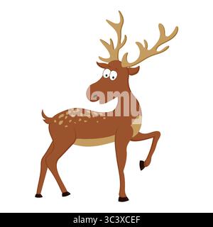 cartoon deer with horns Stock Vector Image & Art - Alamy