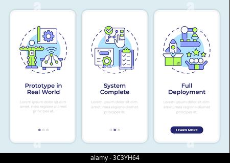 Technology readiness levels onboarding mobile app screen Stock Vector ...