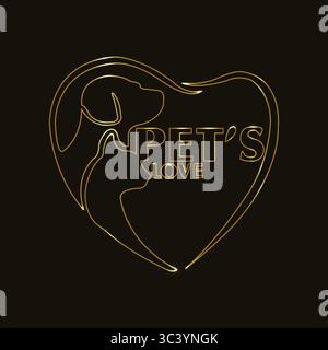 minimal love dog cat pets logo design Stock Vector Image & Art - Alamy