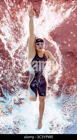 Yu Yiting of China competes in the women's 100-meter butterfly ...