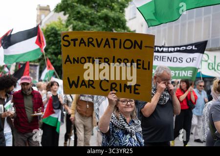 A Free Palestine protest takes place in Liverpool July 27th 2025 Stock ...