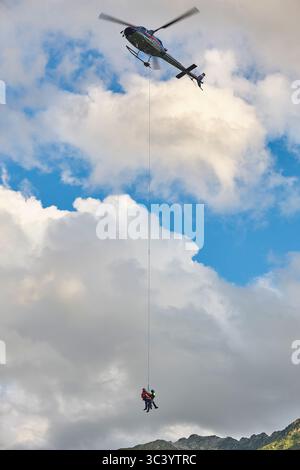 Helicopter rescue team training simulation. Austria police division ...