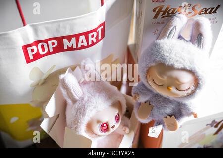 ILLUSTRATIVE - A Labubu soft toy from a blind box. Labubu dolls are a ...