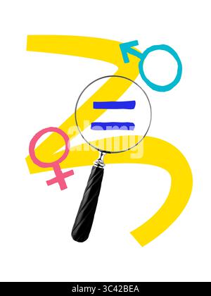 Diversity and inclusion symbol. Magnifying glass with word diversity on ...