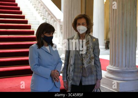 June 4, 2021, Athens, Greece: Queen Sofia of Spain and her sister ...