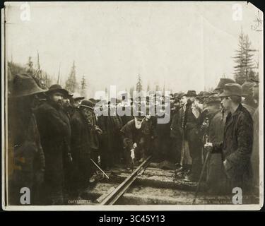 Donald Alexander Smith driving the last spike on Canadian Pacific ...