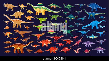 Dinosaurs infographics, prehistoric dino species vector set. Cartoon ...