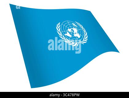UN flag. Flag of the United Nations. The emblem on the United Nations ...