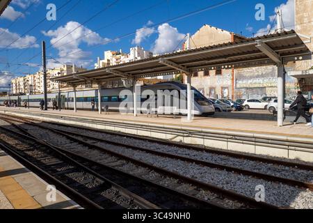 High Speed Alfa Pendular tilting train at Tunes railway station in the ...