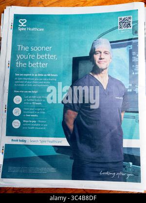 Spire Healthcare Health Insurance advert in the newspaper London ...