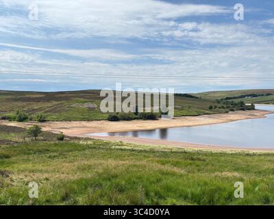 Panoramic views of Watch Water Reservoir in the Borders, with calm ...