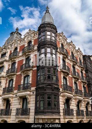 Facade of a residential building in Bilbao Stock Photo - Alamy