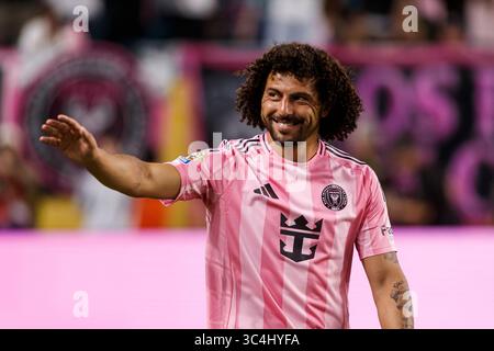 Inter Miami defender Maximiliano Falcón (37) dribbles the ball at the ...