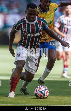 Jhon Arias of Fluminense FC celebrates after scoring the opening goal ...