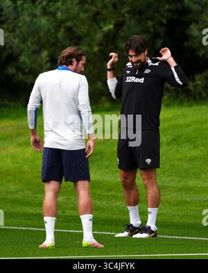 Rangers manager Russell Martin with Joe Rothwell during the William ...