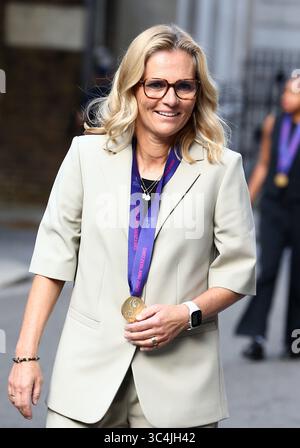 England Women manager Sarina Wiegman during a training session at Old ...