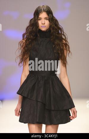 A model walks the Town Hall Runway Six during Melbourne Fashion week at ...