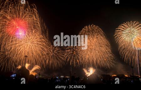 Beautiful firework in summer festival matsuri in Kobe Japan Stock Photo ...
