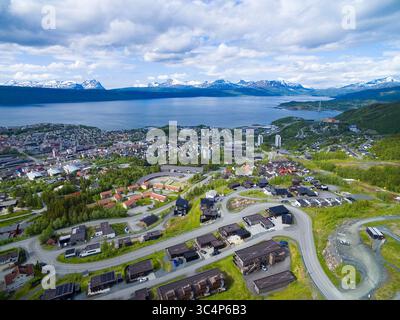 Aerial view on Narvik / Norway at the Ofotfjord Stock Photo - Alamy
