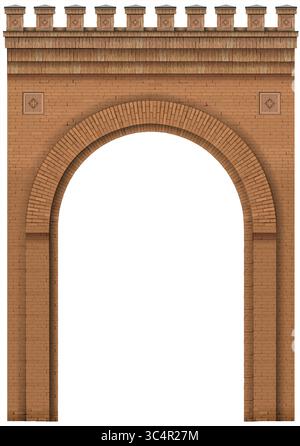 Texture of a classic brick arch fortress Stock Vector Image & Art - Alamy