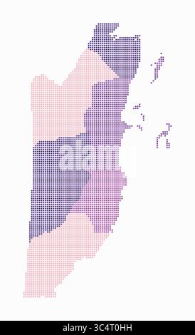 Belize dotted map. Digital style map of the country on a white ...