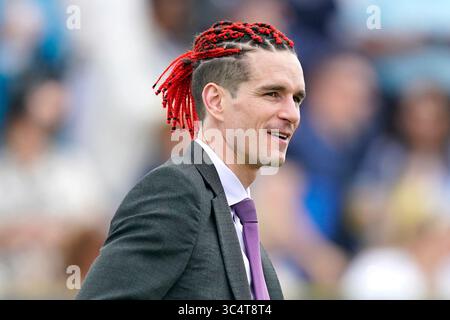Jockey Danny Mullins with bright red dreadlocks on day 2 of the Galway ...
