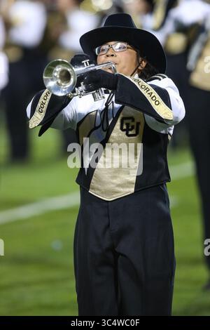 The UNiversity of Colorado marching band performs before an NCAA ...