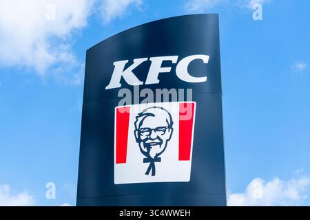 Norwich, UK – July 25th 2025: External signage of an Asda supermarket ...