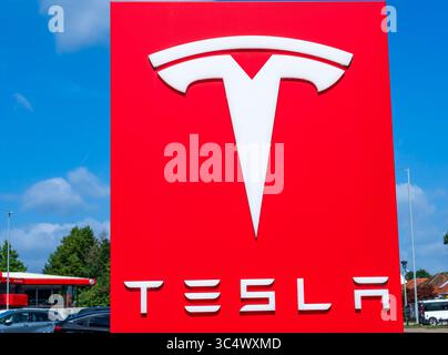 Norwich, UK – July 25th 2025: External signage on the side of a ...