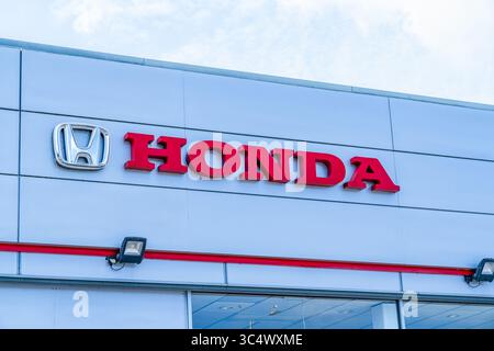 Norwich, UK – July 25th 2025: External signage on the side of a ...