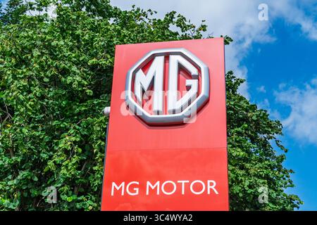 Norwich, UK – July 25th 2025: External signage on the side of a ...