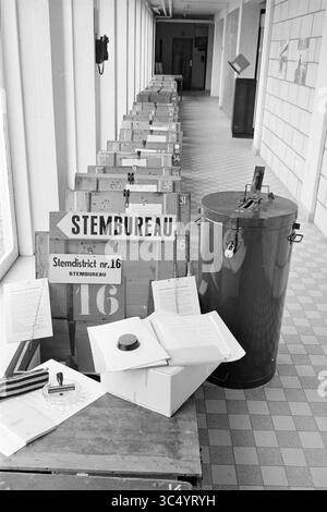 Voting booths are set up at a polling location inside St. Luke's ...