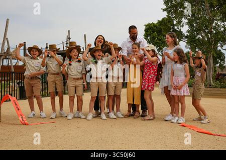 NSW Premier Gladys Berejiklian at a press conference at a small ...