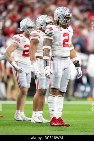 Ohio State defensive lineman Chase Young watches a drill at the NFL ...