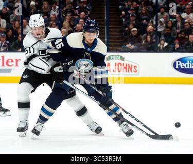 Los Angeles Kings defenseman Austin Strand during an NHL hockey game ...