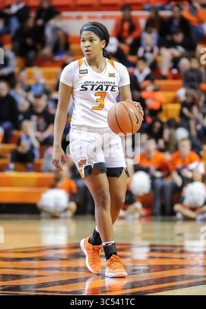 Oklahoma State guard Micah Gray (3) during an NCAA basketball game ...