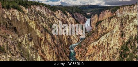 Rhyolite cliffs at the Grand Canyon of the Yellowstone. Rhyolite is a ...