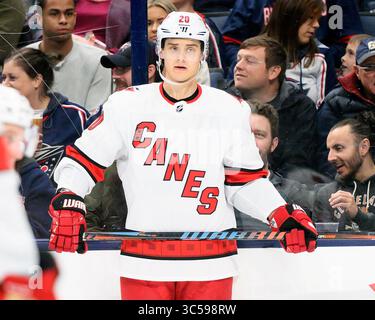 Carolina Hurricanes center Sebastian Aho (20) celebrates his goal ...