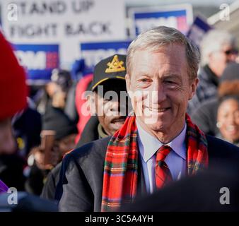 Democratic presidential candidate Tom Steyer speaks at a campaign event ...