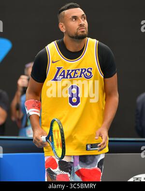 Nick Kyrgios of Australia in a basketball exhibition after beating ...