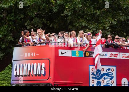 Victory parade event for the England Womens Football Team celebrating ...
