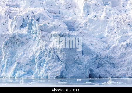 Glacier tongue, ice, bay, Lillienhoeoekbreen, Spitsbergen, Svalbard ...